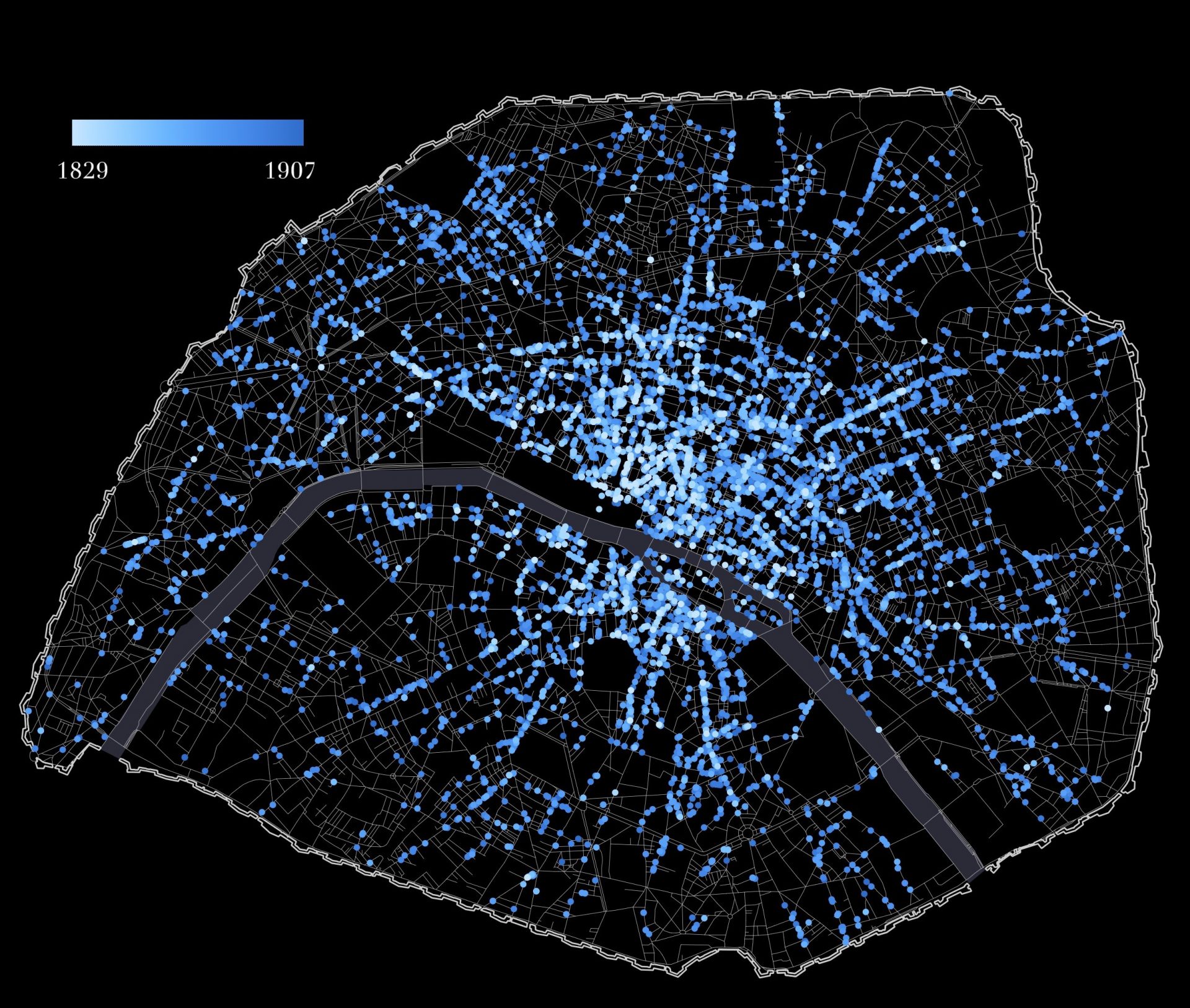Analysis of economic activities during a century of urban growth in ...